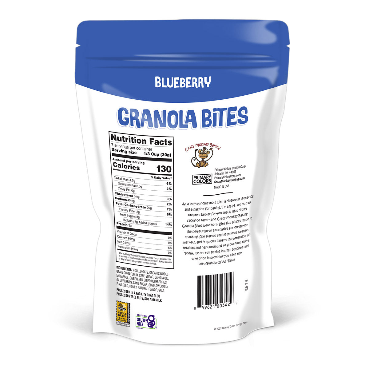 7.5 oz. Crazy Monkey Blueberry Granola Bites | Crazy Monkey Baking
