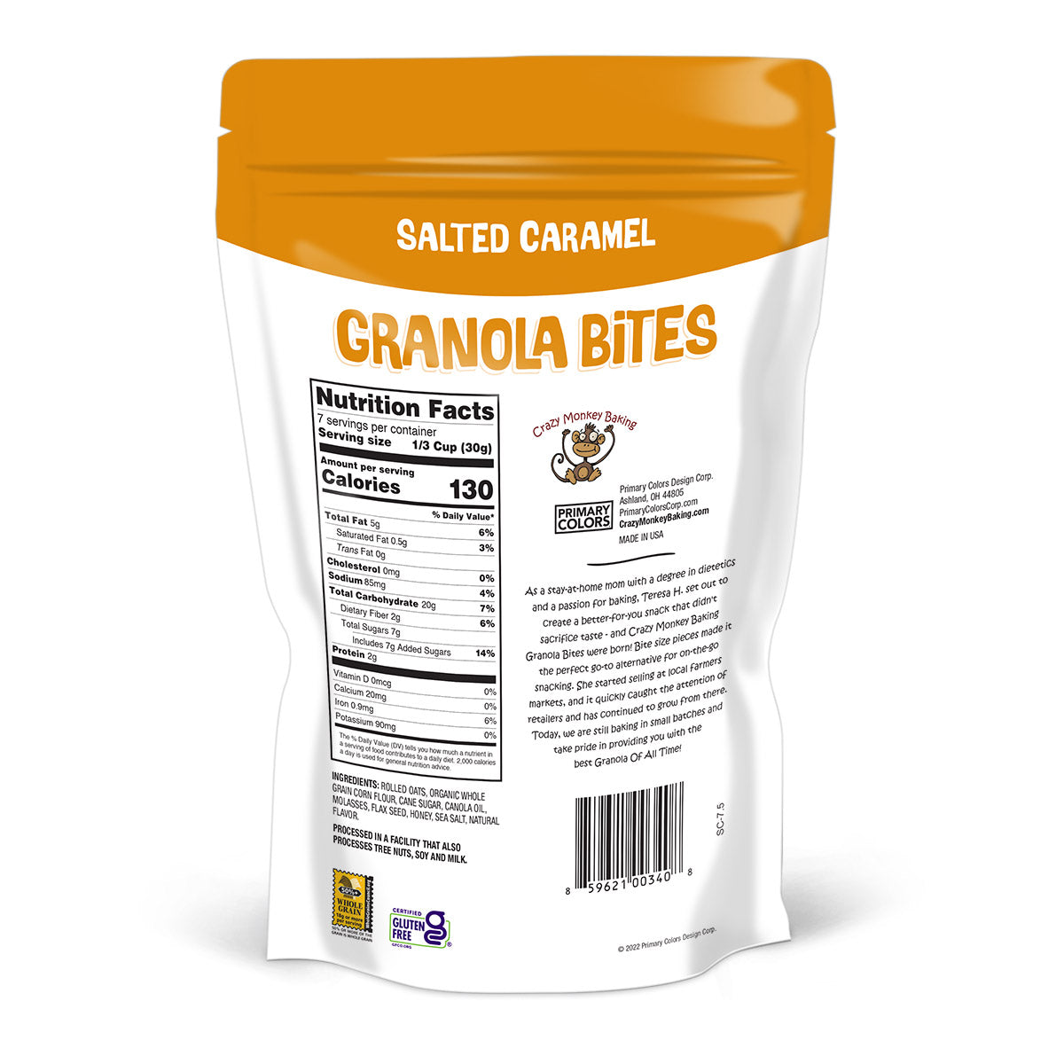 7.5 oz. Crazy Monkey Salted Caramel Granola Bites | Crazy Monkey Baking